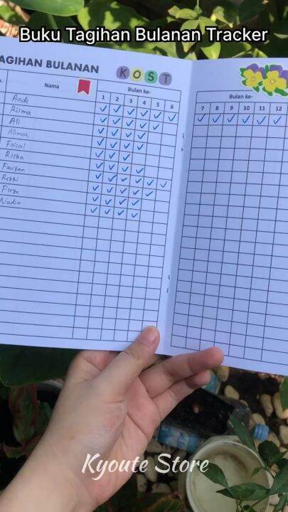 Buku Kas Tagihan Bulanan Tahunan Peserta A5 Kyoute Monthly Yearly Bills ...