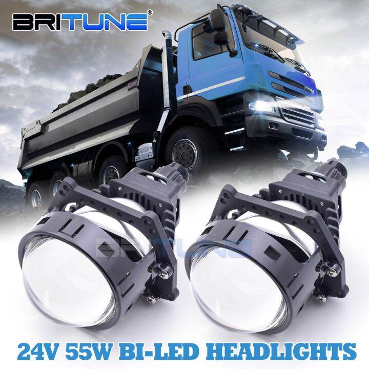24V Bi LED Projector LED Headlamp 3.0 Inch For Car SUV Bus Tractor ...