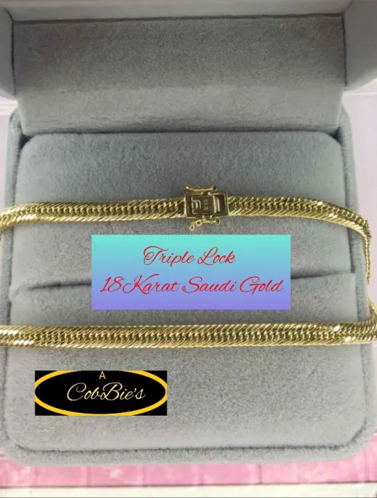 Triple Lock 4.3g Japan design bracelet 18K SDG | Lazada PH