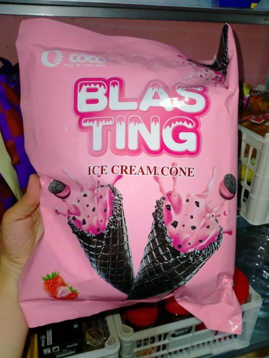 blasting ice cream cone strawberry & Chocolate flavor 300grams( 25 ...