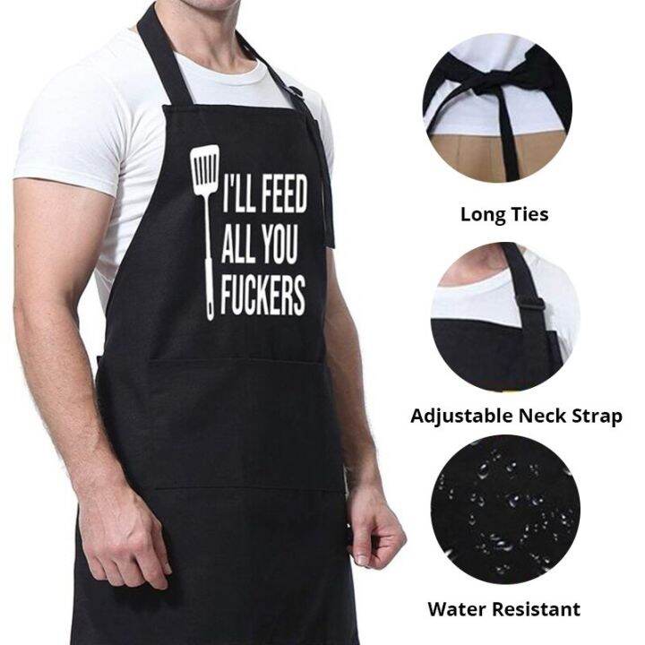 1pc Black Apron with Big Pocket for Protecting Food Hygiene and ...