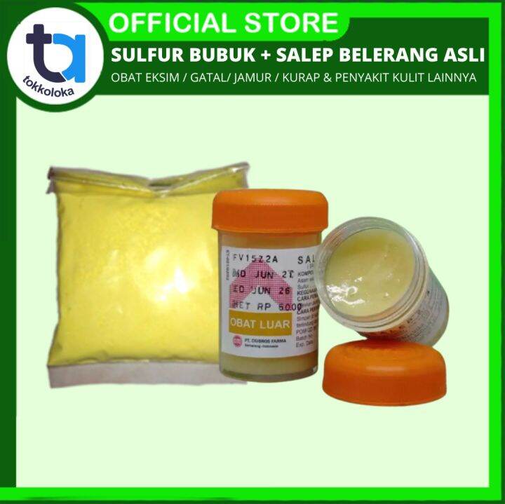 Salep Belerang Zwafel Asli Obat Gatal + Sulfur Bubuk Atasi Penyakit ...