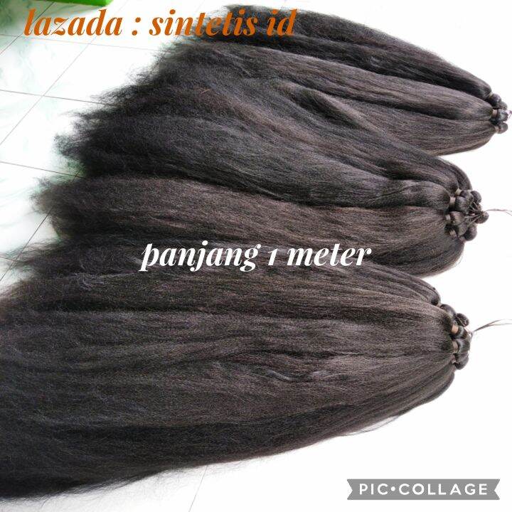 Rambut cemara panjang 90-100cm | cemara tanpa tulang hitam tebal ...