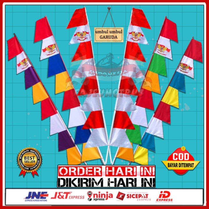 BENDERA UMBUL UMBUL GARUDA PANJANG 2,7 METER PAKET 1 KODI ( 20 PCS ) | Lazada Indonesia