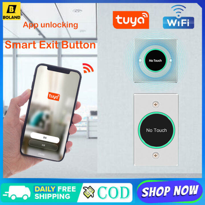 Boland WIFI Smart Exit Button Contactless Release Button Door Access Control System Switch Tuya ...