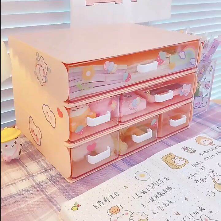Desktop Storage Drawer Student Pencil Stationery Drawer Mini Container ...