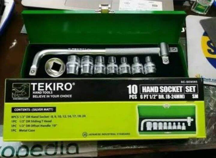 Tekiro Shock Set / Kunci Shock Set 10 pcs 1/2" ( 8- 24 mm ) Box Besi ...