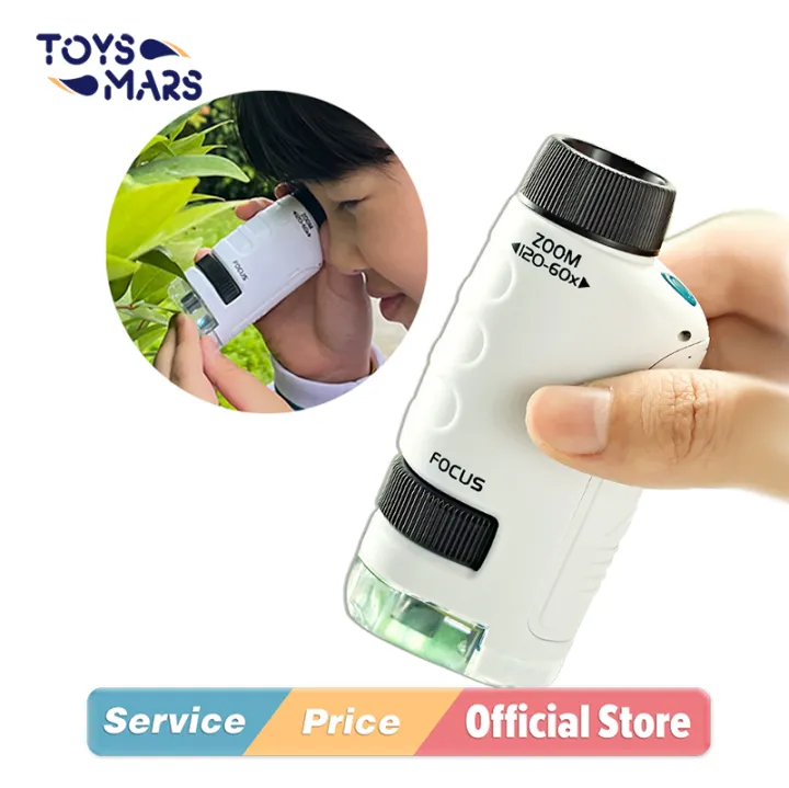 TOYSMARS Children's Portable Microscope Toy Handheld Science Experiment Equipment Set Science ...
