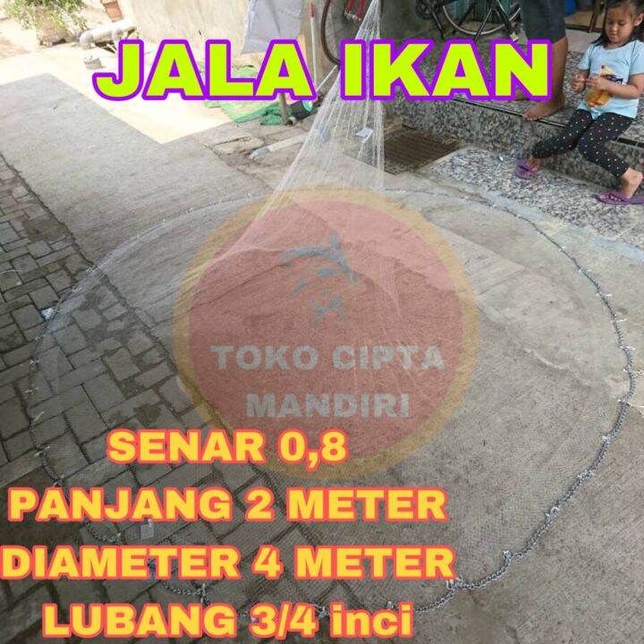 Jala ikan lempar jala ikan lempar 4 meter jala ikan murah | Lazada ...