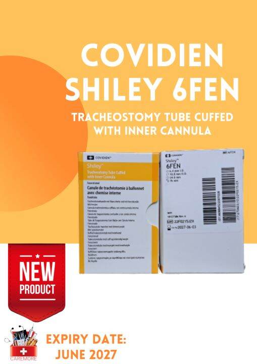 SHILEY 6FEN TRACHEOSTOMY TUBE CUFFED WITH INNER CANNULA EXP. JUNE 2027 ...