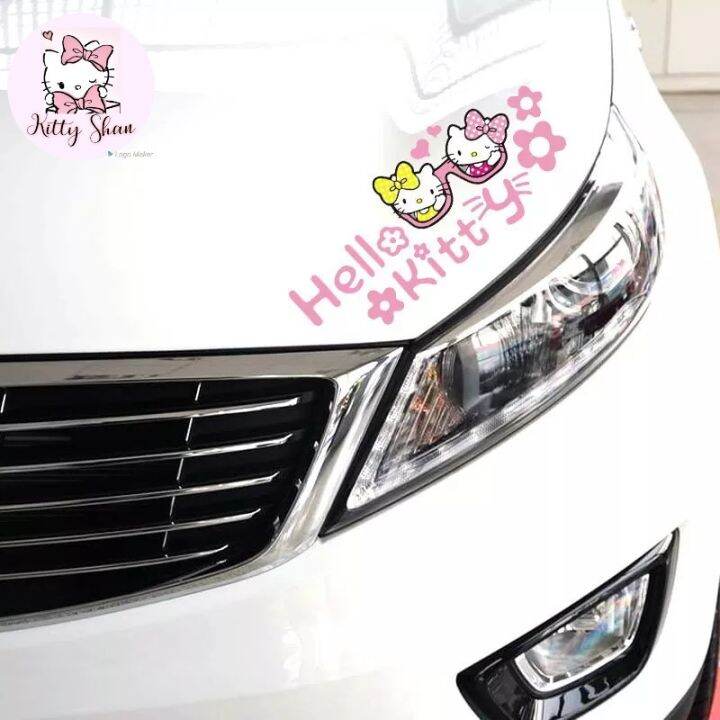 1pc Hello Kitty Car Decals Sticker (28cmx11cm) - HK KT Spectacles With ...