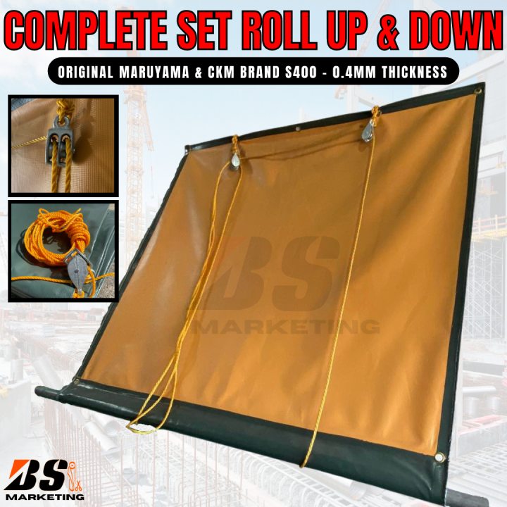 7x19ft Complete set ROLL UP AND DOWN with rope and metal pulley High ...