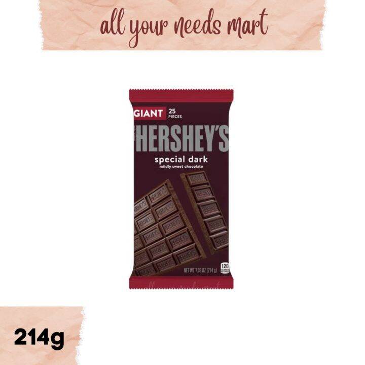 Hershey's ♡ Giant ♡ Special Dark ♡ Mildly Sweet 214g | Lazada PH