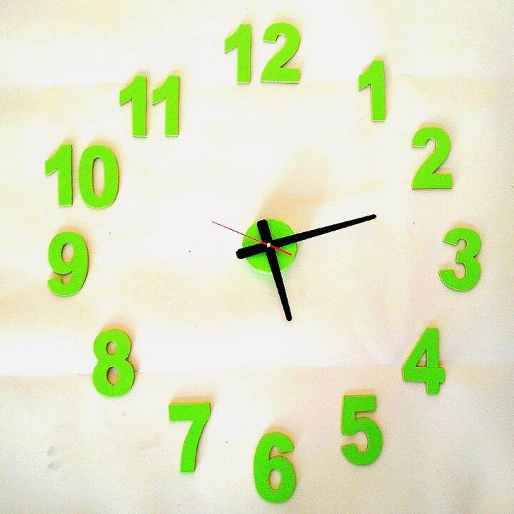 jam dinding besar jumbo hijau | Lazada Indonesia