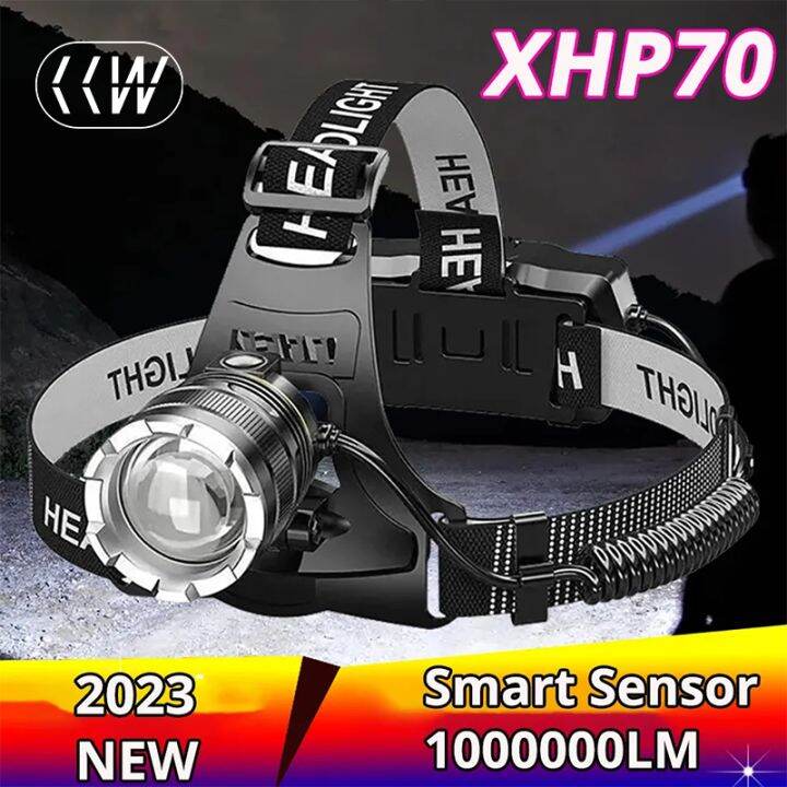 CCW XHP70 LED Sensor Headlamp Waterproof Head Light Rechargeable ...