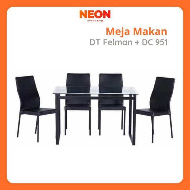 Set Meja Makan 4 Kursi Minimalis | Meja Makan Besi Kuat | Lazada Indonesia
