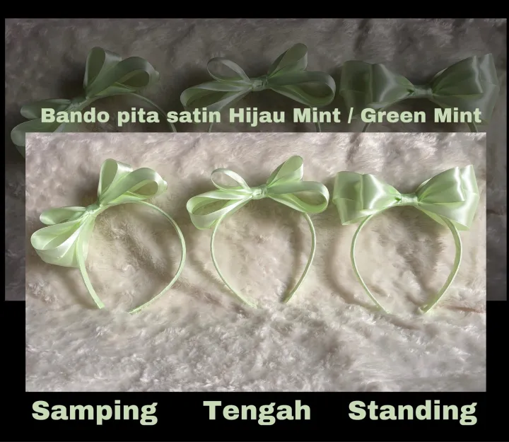 Bando pita satin hijau mint ( Green Mint ) | Lazada Indonesia