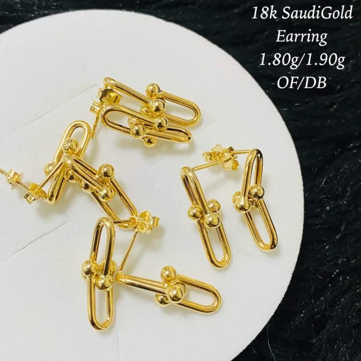 18karat Saudi gold Tiffany Earrings limited Edition | Lazada PH