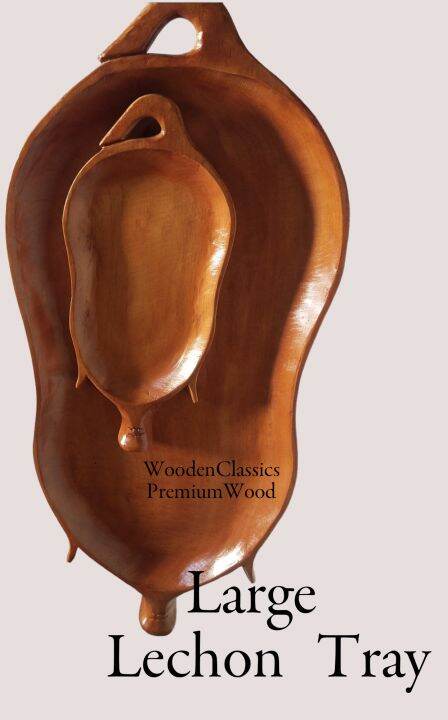 LARGE PIG TRAY- LECHON TRAY( Buong kahoy) set of 2 pcs or per piece ...