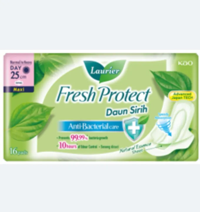 LAURIER Fresh Protect Maxi Long Wing Daun Sirih 25cm [16's] | Lazada