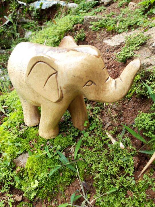 WOODEN NATURAL FINISH ELEPHANT home display/decor, 8 INCHES | Lazada PH