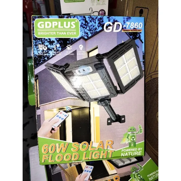 GD Plus GD-7860 60w. Solar Flood Light. | Lazada PH