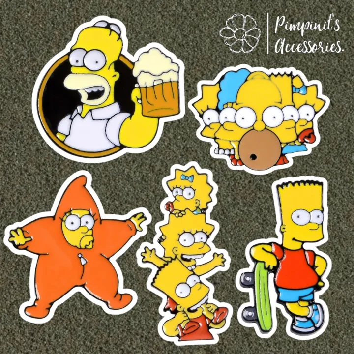 🇹🇭 พร้อมส่ง : เข็มกลัดเซ็ทครอบครัวเดอะซิมป์สัน | The Simpson Family ...