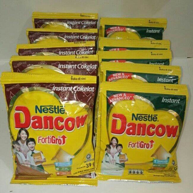Dancow sachet /susu Dancow 1 Renceng 10 sachet Coklat 39 gr dan putih ...