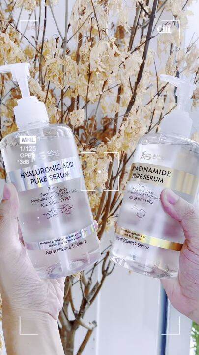 Ashley Shine ACID Hyaluronic Pure Serum 2 in 1 Face and Body Moisturizes Tightens Skin 520ml ...