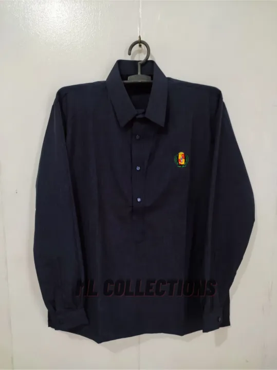 Polo Barong Long Sleeve with SOSIA COMPUTERIZED ( Navy Blue ) | Lazada PH