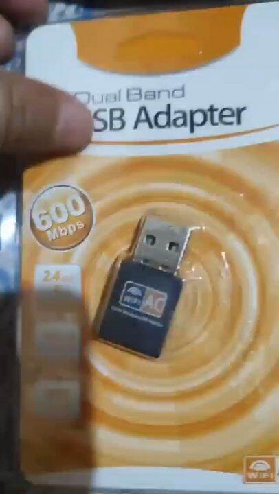 600Mbps Dual Band Wifi Dongle Wireless Adapter 2.4G/5GHz USB Mini ...