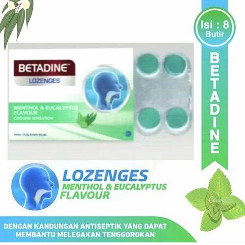 Permen Betadine Sore Throat Lozenges Sakit Tenggorokan 8 Butir / Permen ...