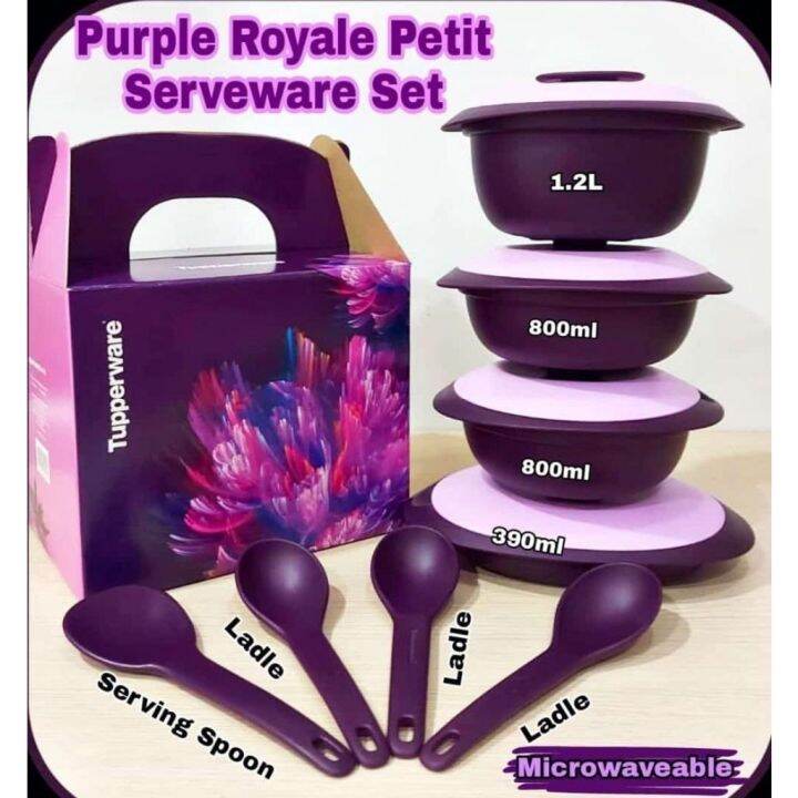 Tupperware Purple Royale Petit Serveware Set | Lazada