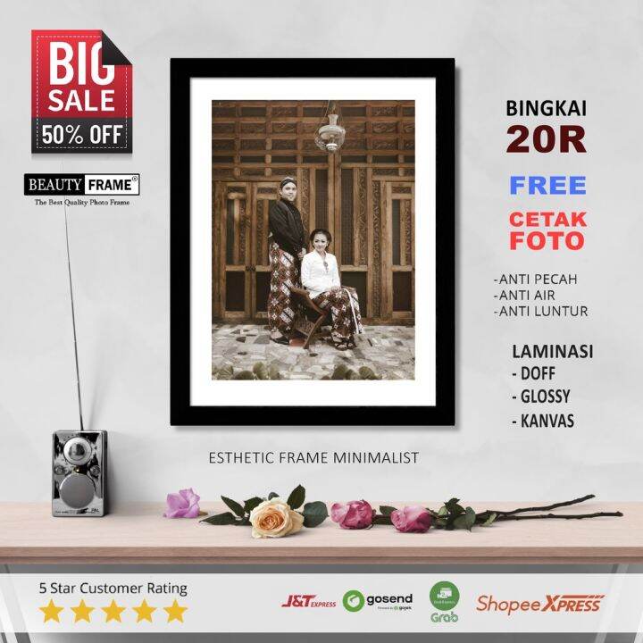 PAKET FOTO 20R | FRAME MINIMALIS ESTETIK GRATIS CETAK FOTO | LAMINASI ...