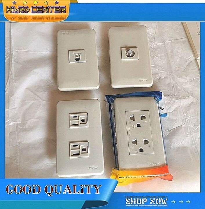 Royu Duplex Universal 2G Outlet With Ground, Flat Pin 2G outlet, 1G TV ...