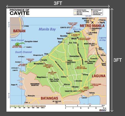 CAVITE MAP TARPAULIN POSTER 3X3FT | Lazada PH