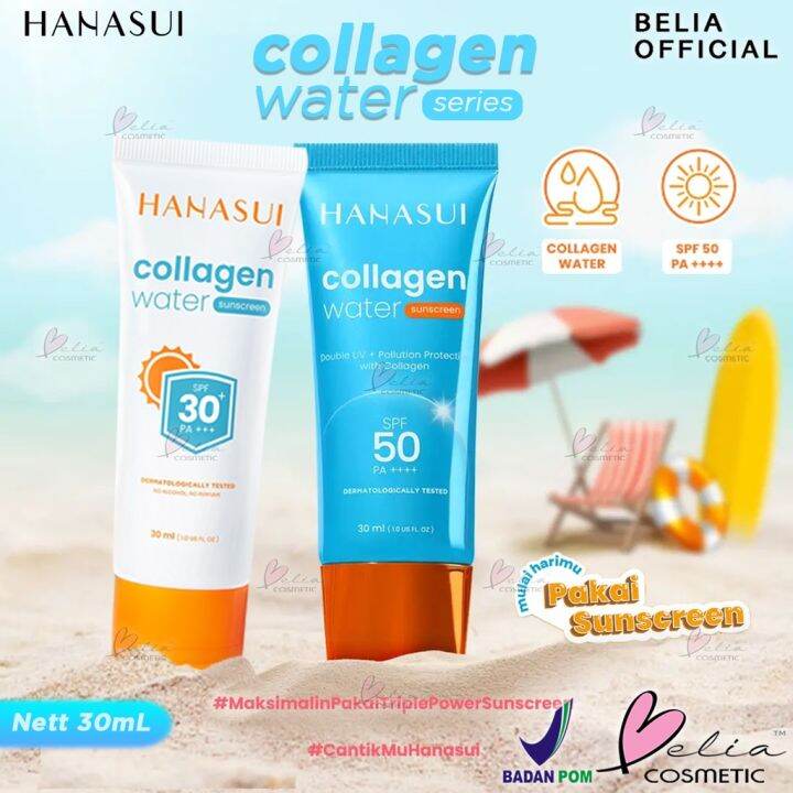 Hanasui Collagen Water Sunscreen SPF 30 | SPF 50 |30ml | | Lazada Indonesia