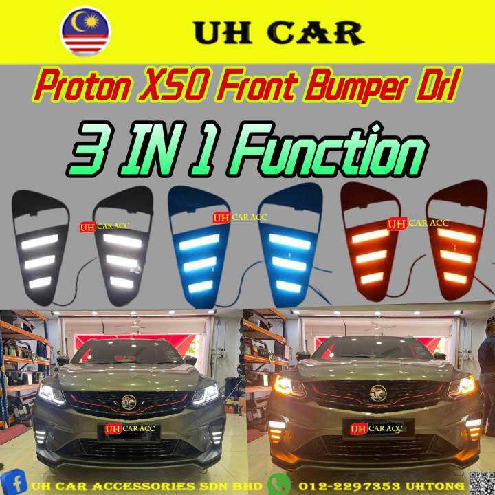 (3LINE) Proton X50 Front Bumper Led Drl Daylight Dynamic Led With ...