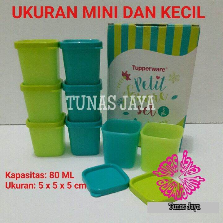 (ISI 8) TUPPERWARE PETIT SQUARE SET KOTAK | Lazada Indonesia