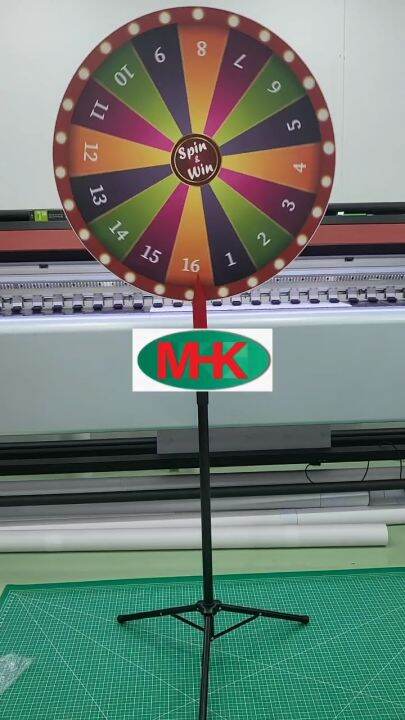 Fortune Wheel/ Lucky Draw Stand/ Gift Spin & Win/ Roda Impian with ...