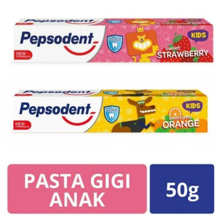 Pepsodent Kids Pasta Gigi Anak-anak 50 gr Rasa Strawberry Dan Jeruk ...