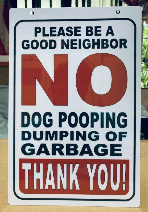 NO DOG POOPING DUMPING OF GARBAGE PVC SIGNAGE 7.8x11 inches | Lazada PH