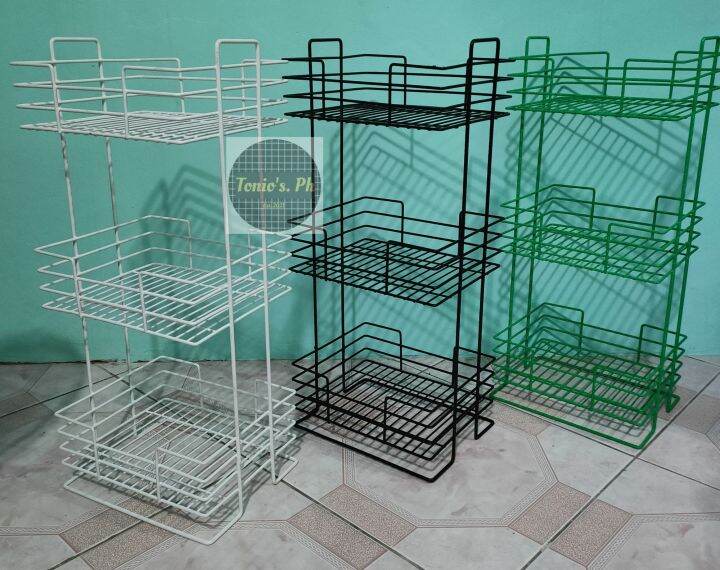 3-LAYER TABLE TOP RACK METAL WIRE BASKET ORGANIZER KITCHEN RACK ...