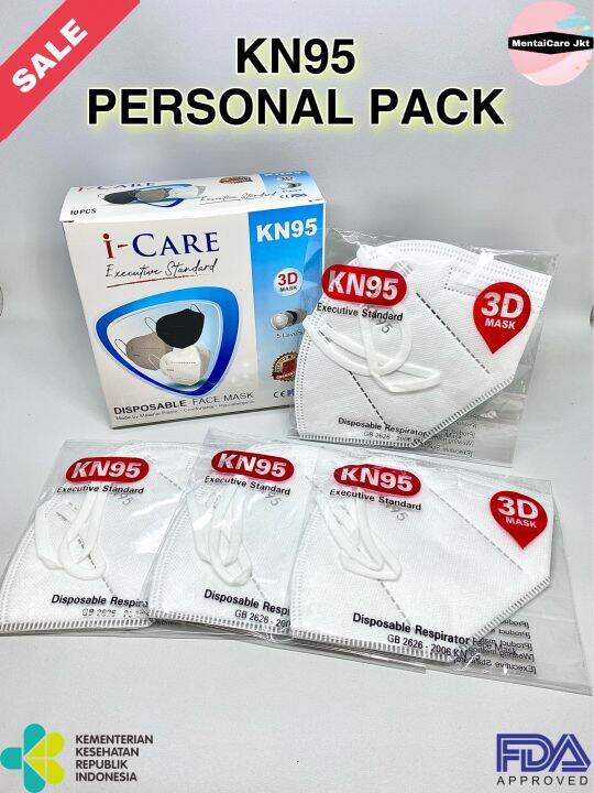 Masker KN95 iCare Personal Pack Putih masker Earloop Premium Quality ...