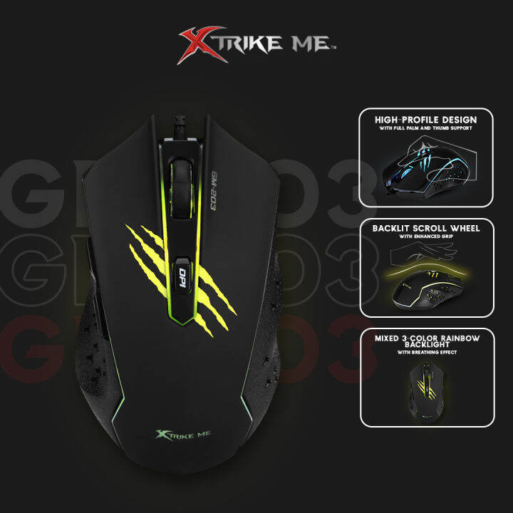 Xtrike Me Backlit Optical Gaming Mouse GM-203 - Black | Lazada PH