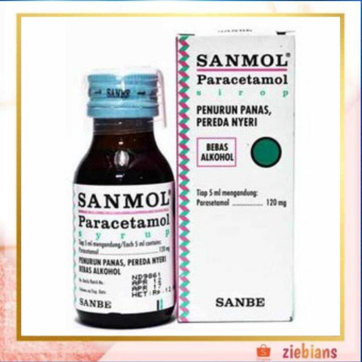 Sanmol Syrup 60ml Obat Turun Panas Anak, Demam, Sakit gigi anak, Anti ...