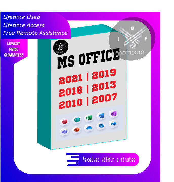 Microsoft Office for Windows and Mac 2021|2019|2016|2010|2007 Cd disk ...