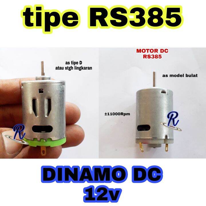 Dinamo DC 12v RS 385 motor dc generator mini layang layang bisa juga buat mini drill | Lazada ...