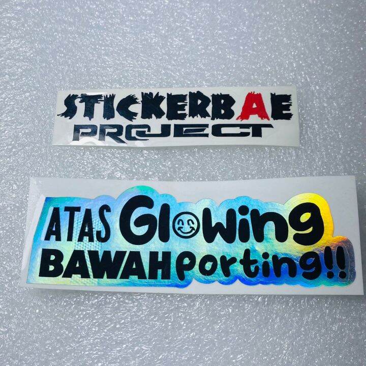 Sticker kata kata viral atas glowing bawah porting cuting stiker motor ...