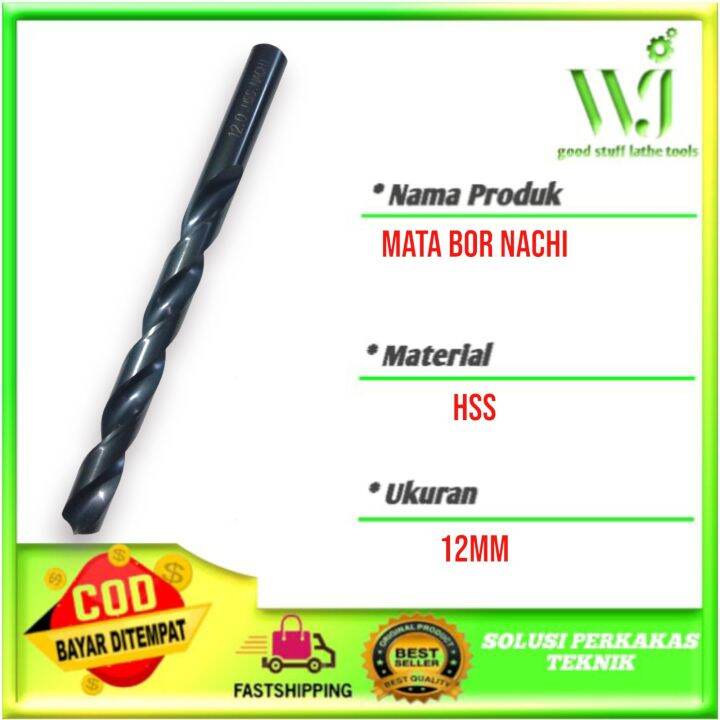 Mata bor 12mm NACHI Hss Baru Bukan Carbide cocok untuk pengeboran besi ...